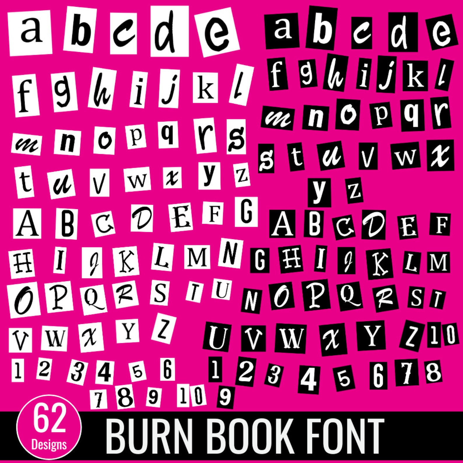 Burn Book Alphabet, Burn Book Letters Svg, Burn Book Numbers, Burn Book ...