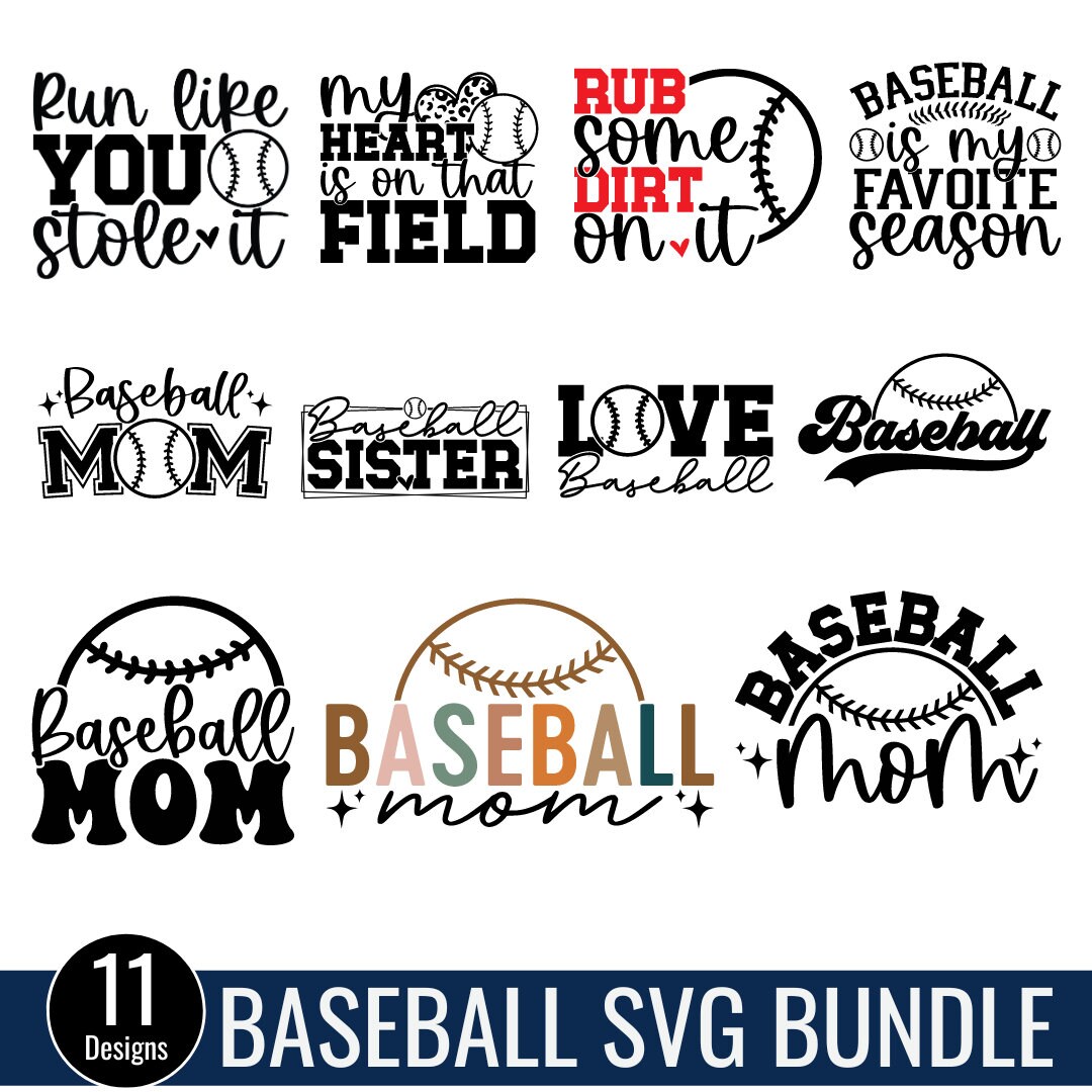 Baseball Mom SVG Bundle, Baseball SVG, Baseball Shirt SVG, Baseball Mom ...