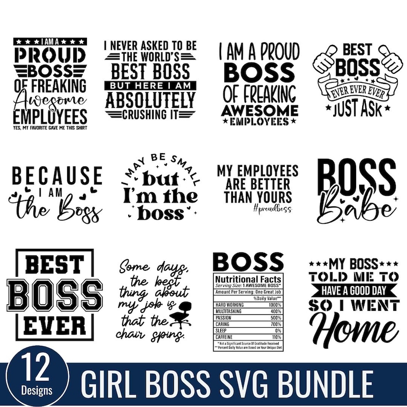 Boss Quotes Svg - Etsy