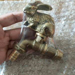 Brass Garden Tap Rabbit A Spigot Faucet Vintage Yard Water Home Decor ...