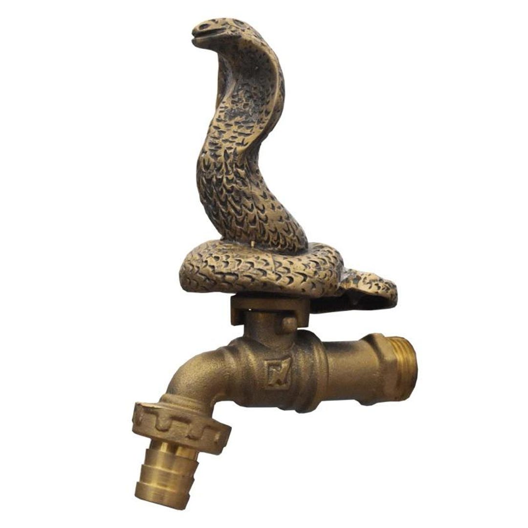 Brass Garden Tap Snake Spigot Faucet Vintage Yard Water Home Decor ...