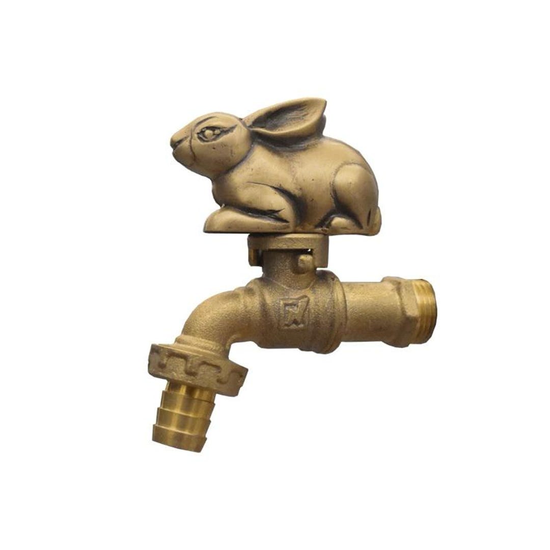 Brass Garden Tap Rabbit B Spigot Faucet Vintage Yard Water Home Decor ...