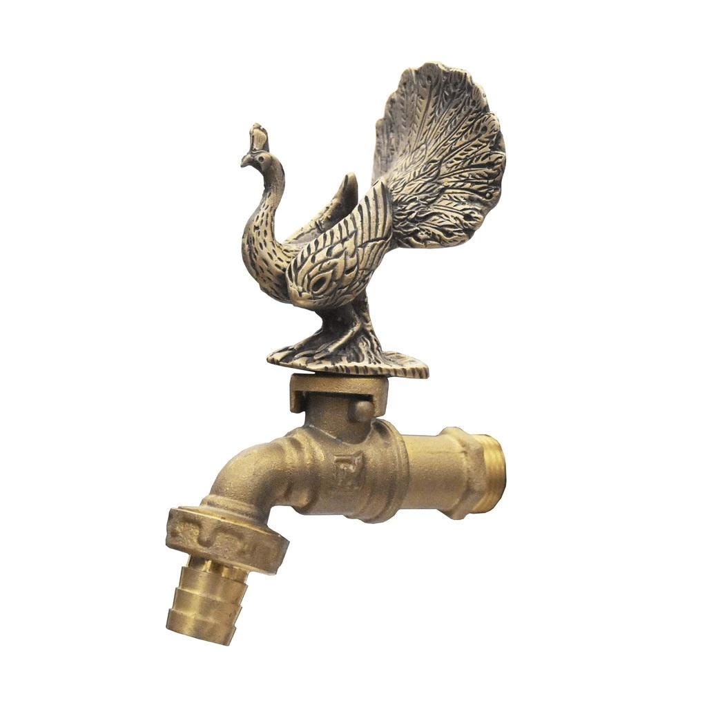 Brass Garden Tap Peacock Spigot Faucet Vintage Yard Water Home Decor - Etsy