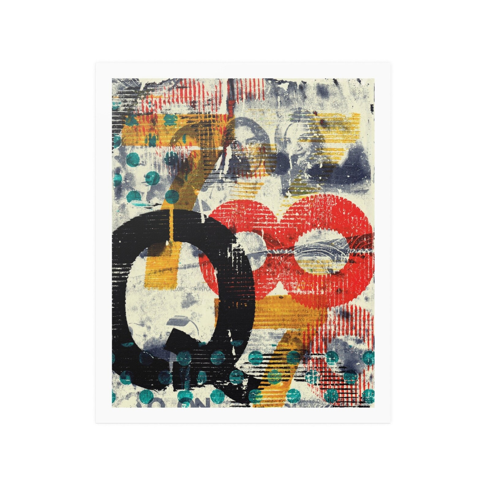 Primary Color Letters on Gray 8 | Art Print in Semigloss Paper ...
