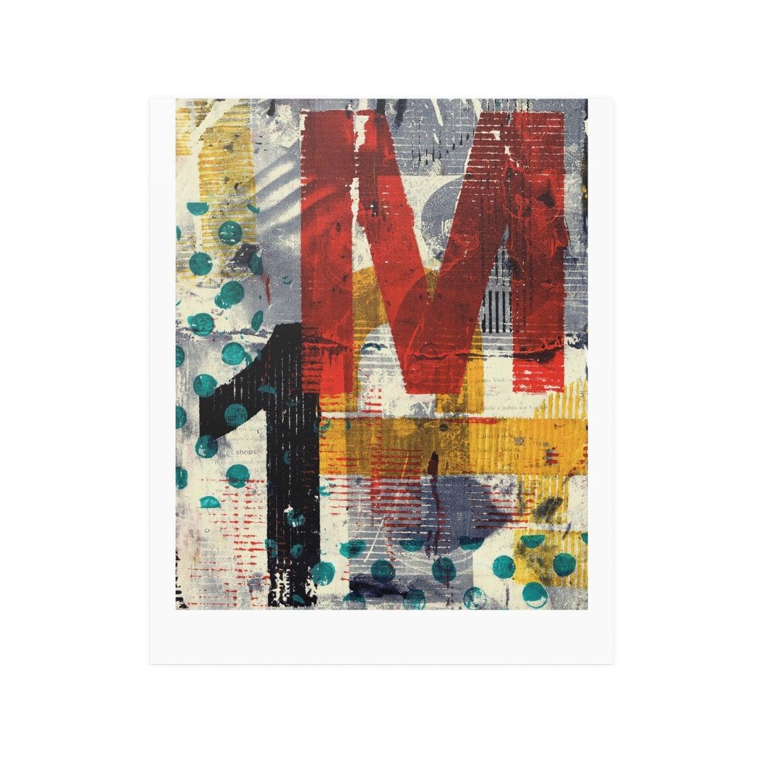 Primary Color Letters on Gray 5 | Art Print in Semigloss Paper ...