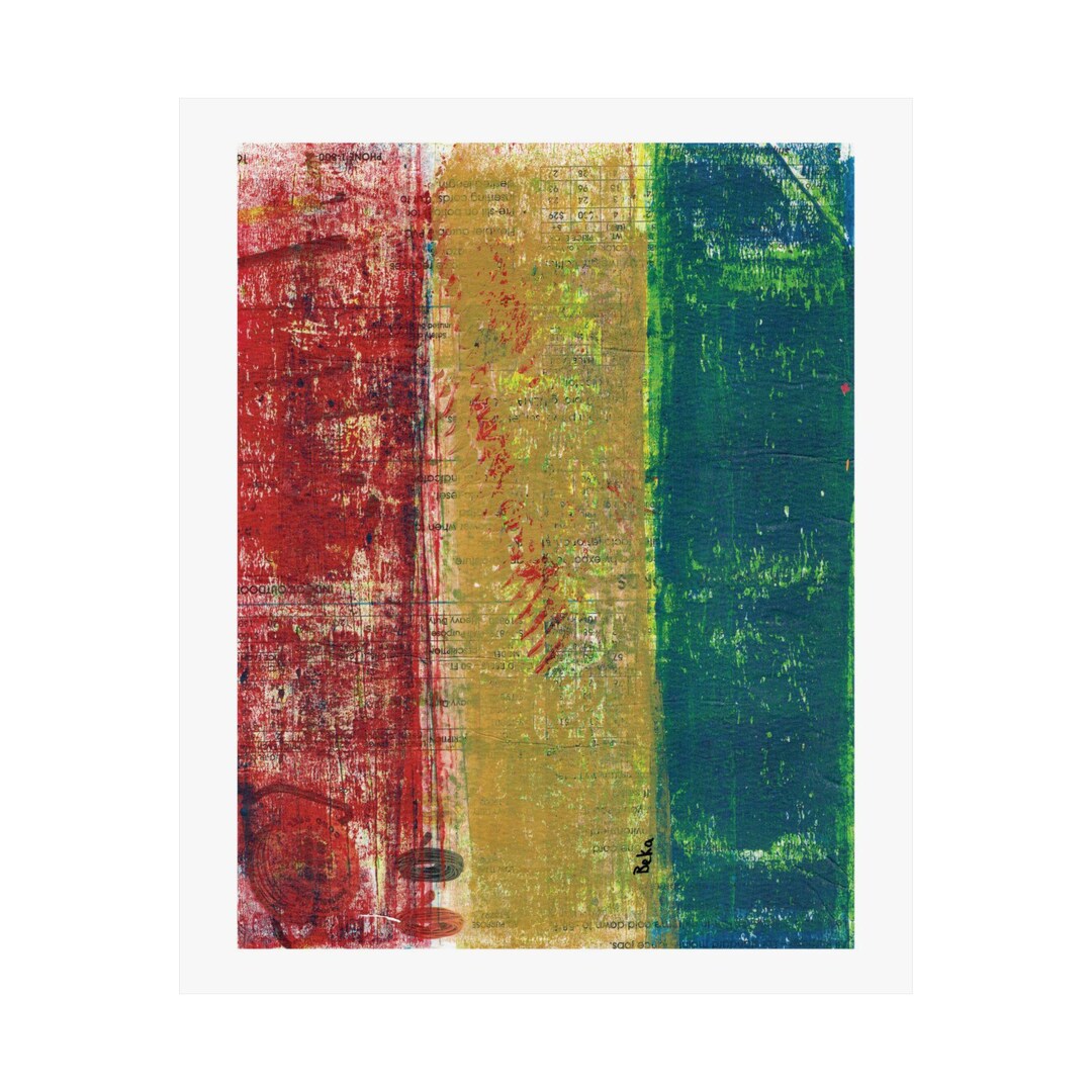 Color Blocked Art Print, Red, Yellow, Green, Modern Abstract - N346 - Etsy