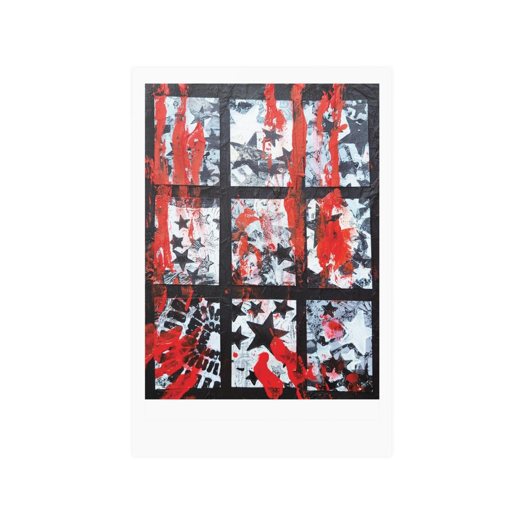 Bloody Stars Collage Art Print | Dark Goth Wall Decor - Etsy