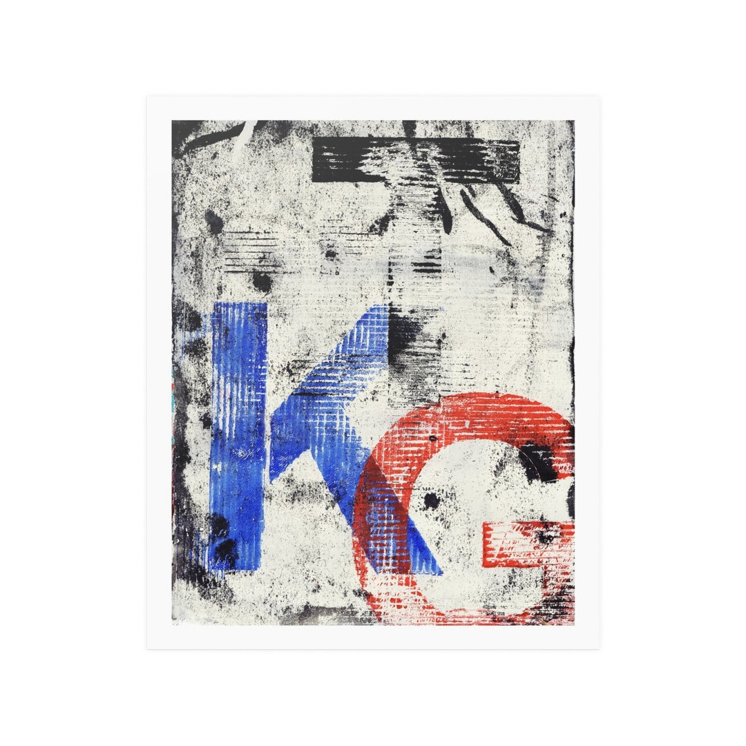 Primary Color Letters on Gray 1 | Art Print in Semigloss Paper ...
