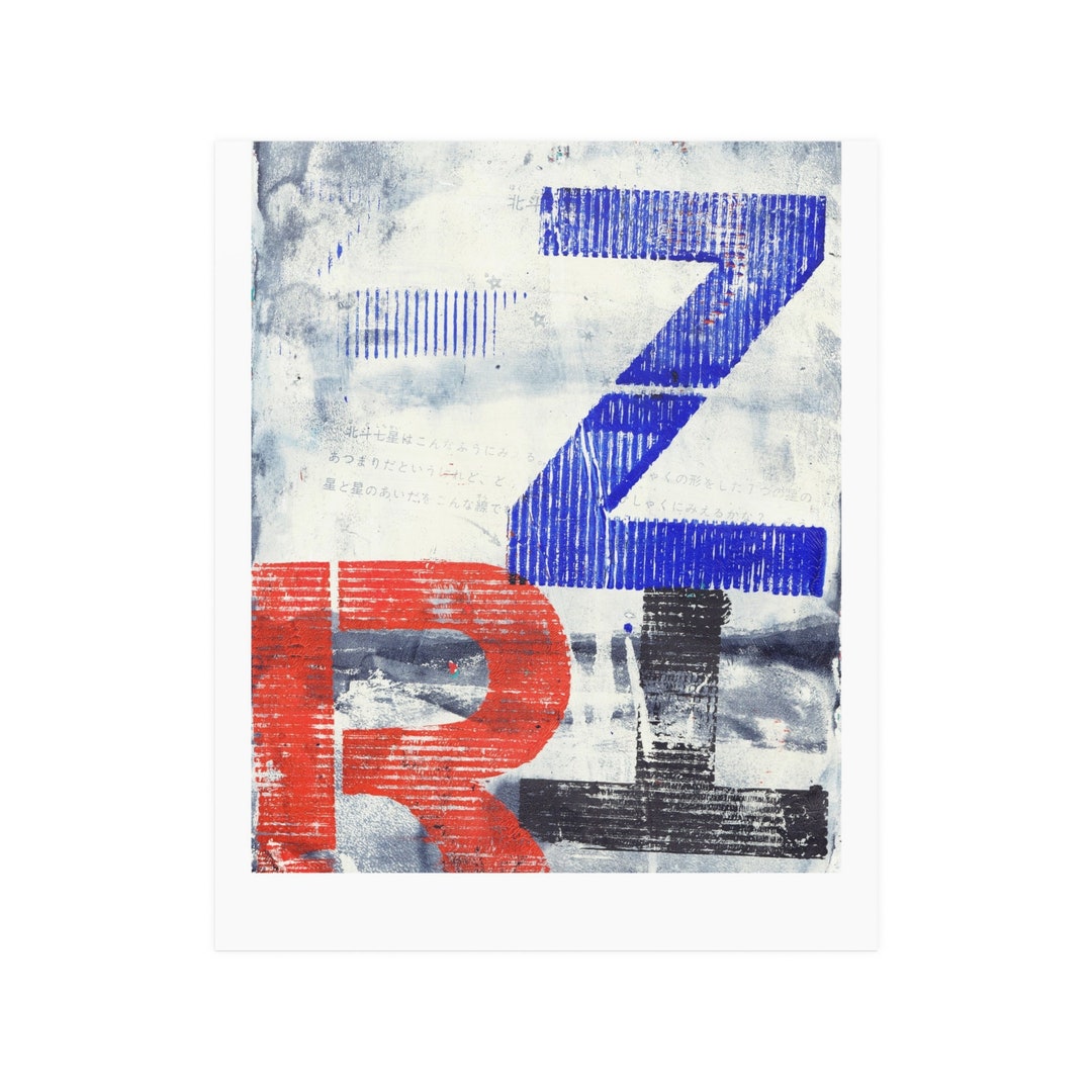 Primary Color Letters on Gray 2 | Art Print in Semigloss Paper ...