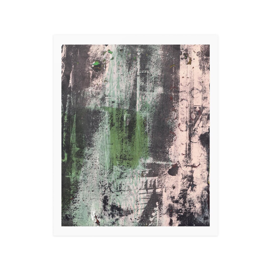 Building Exterior With Large Window in Pink, Green, Grey, and Gold ...