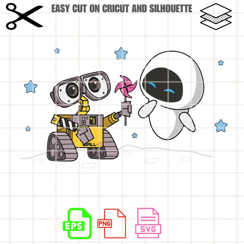 Wall E Layered Svg, Wall E Svg, WALL E PNG, WALL E Clipart for Cricut ...