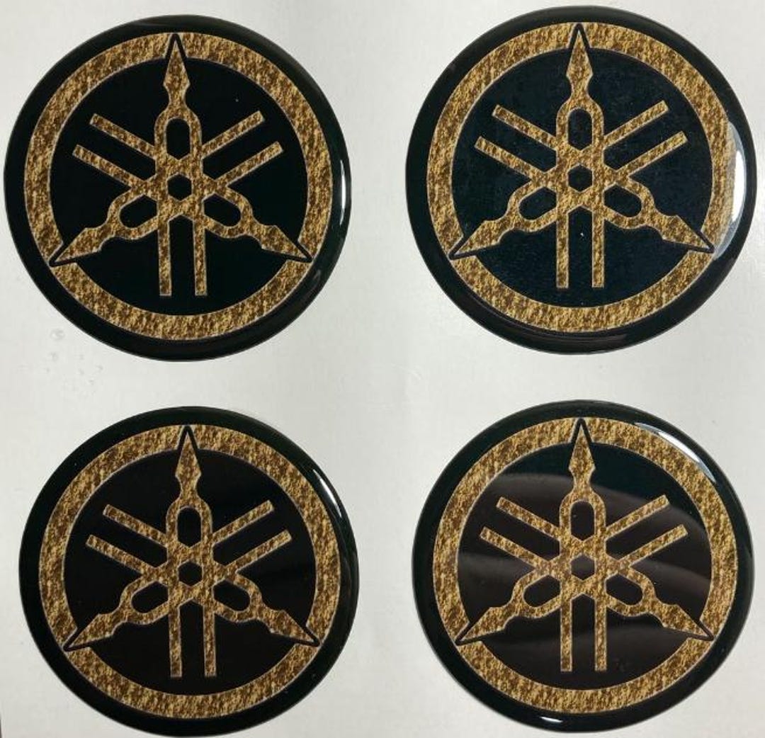 Set of 4 All Sizes Epoxy Emblem Jamaha Sticker for Wheel Center Hub Cap ...