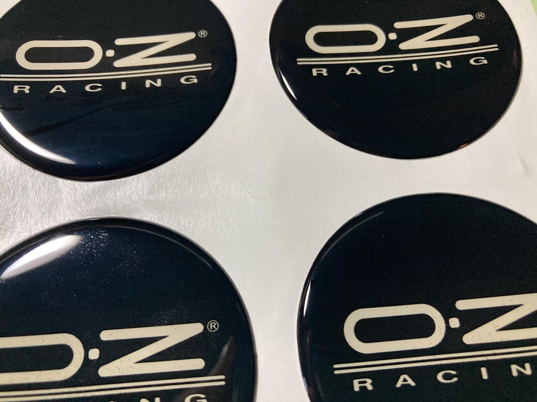 Set of 4 All Sizes Epoxy Emblem OZ Racing Sticker for Wheel Center Hub ...