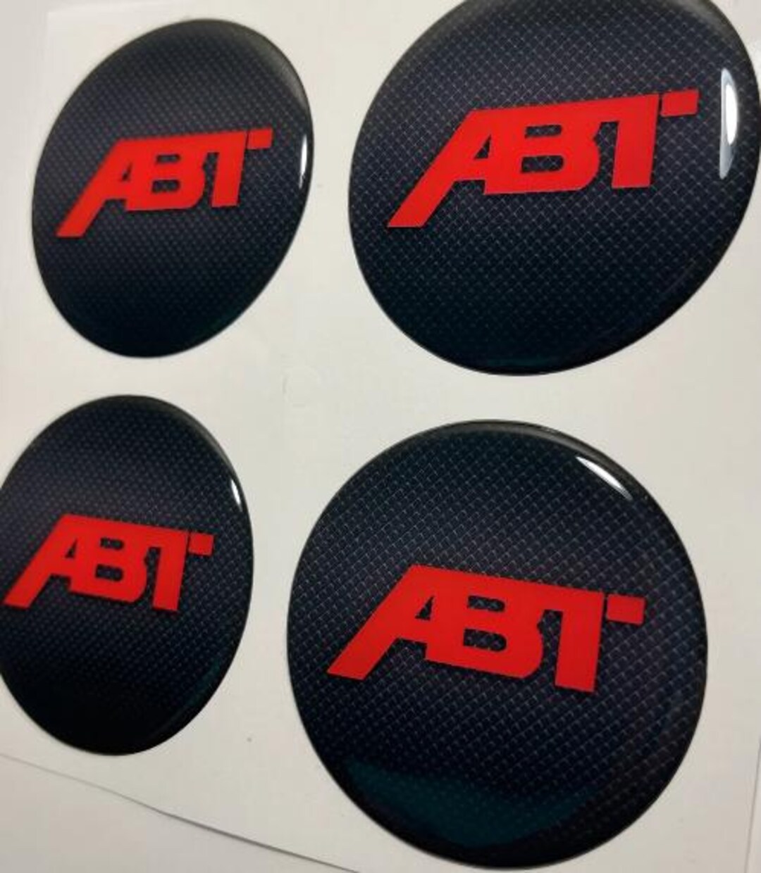 Set of 4 All Sizes Epoxy Emblem ABT Sportsline Sticker for Wheel Center ...