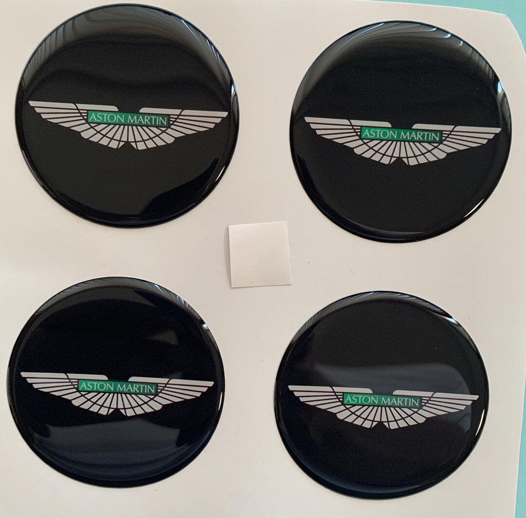 Aston Martin Wheel Center Cap Stickers: Epoxy Emblem Decals - Set of 4 ...