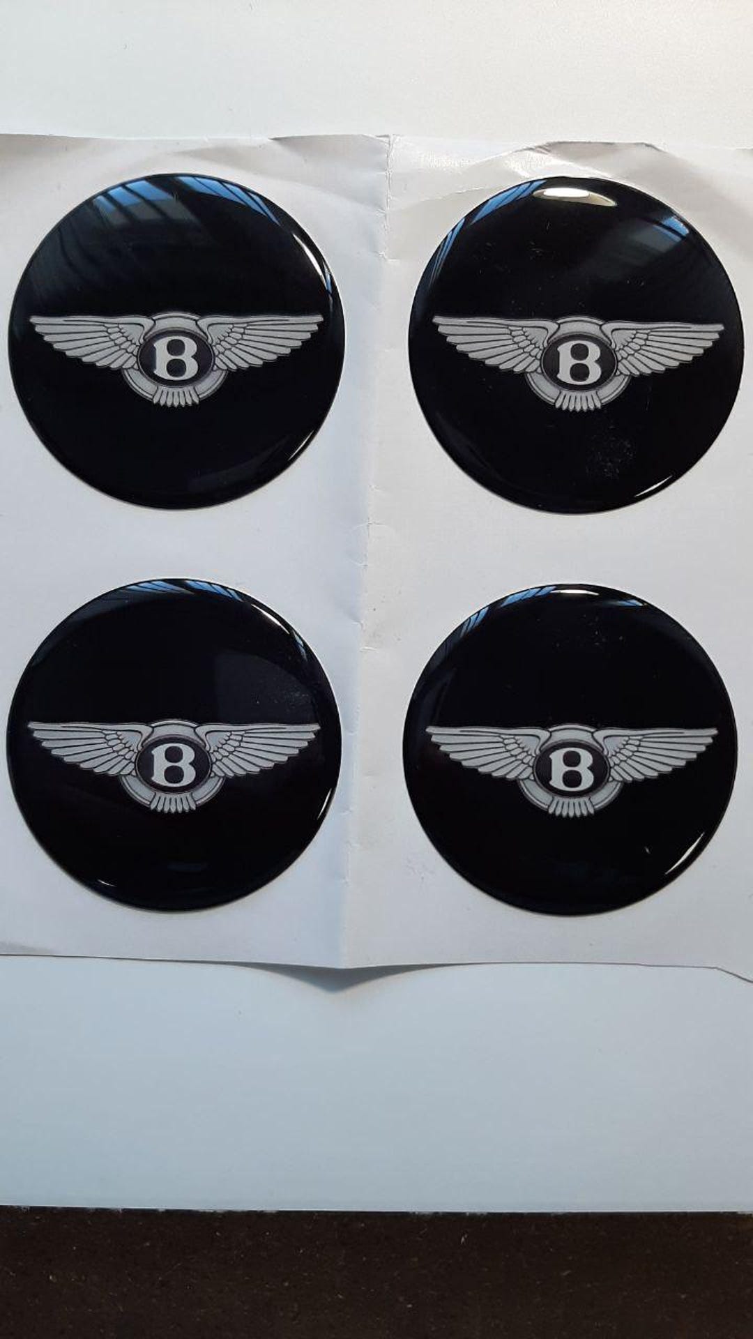 Bentley Wheel Center Hub Cap Stickers: Epoxy Emblem Decals (set of 4 ...