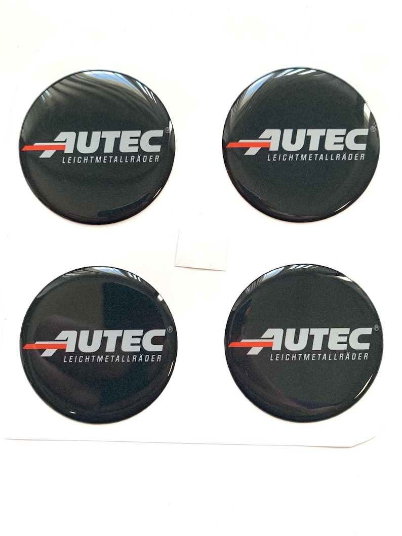 Set of 4 All Sizes Epoxy Emblem AUTEC Sticker for Wheel Center Hub Cap ...