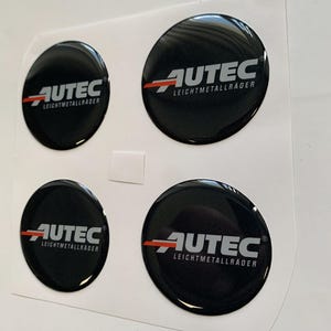 Set of 4 All Sizes Epoxy Emblem AUTEC Sticker for Wheel Center Hub Cap ...