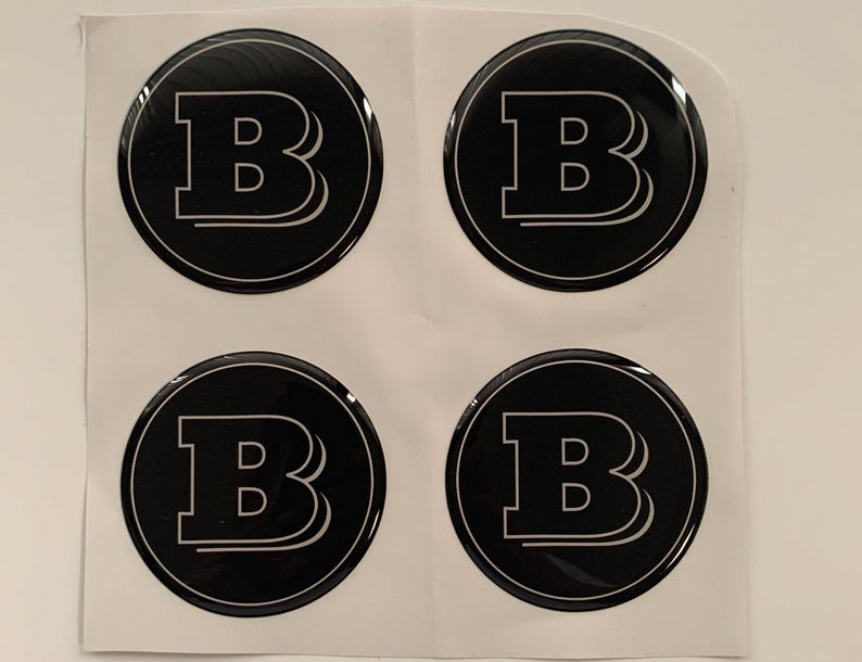Set of 4 All Sizes Epoxy Emblem Brabus Sticker for Wheel Center Hub Cap ...