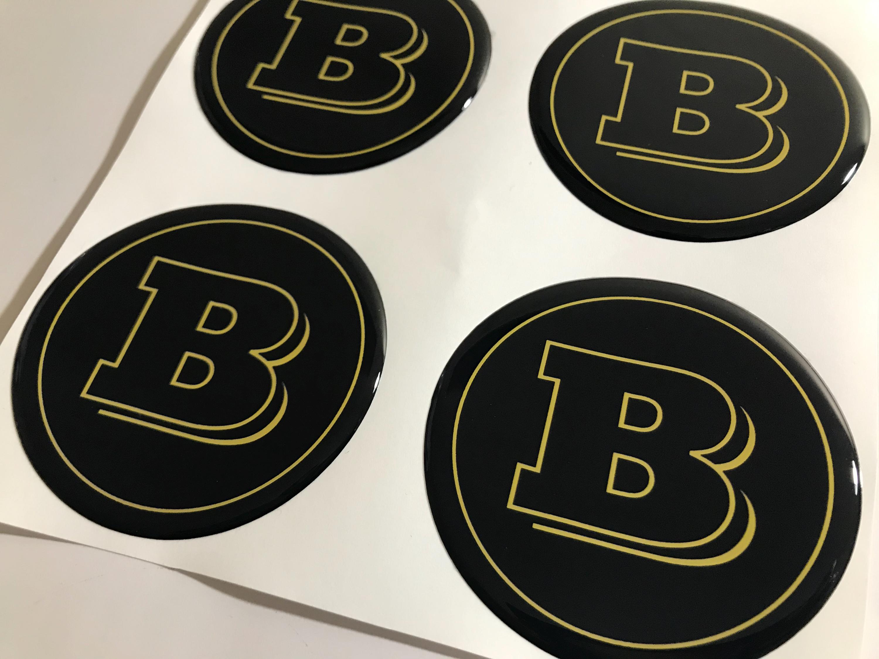 Set of 4 All Sizes Epoxy Emblem Brabus Sticker for Wheel Center Hub Cap ...