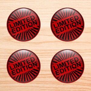 Set of 4 All Sizes Epoxy Emblem Limited Edition Sticker for Wheel ...