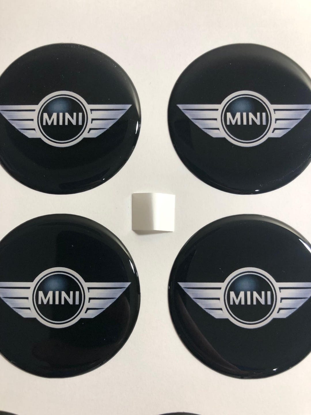 Set of 4 All Sizes Epoxy Emblem Mini Cooper Sticker for Wheel Center ...