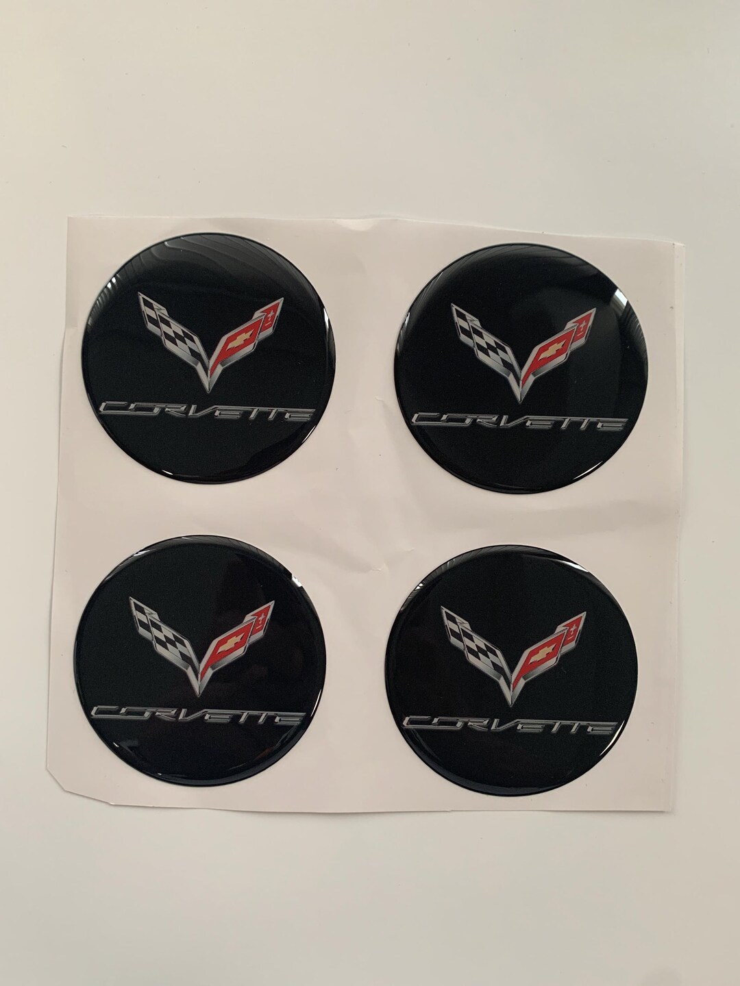 Set of 4 All Sizes Epoxy Emblem Chevrolet Sticker for Wheel Center Hub ...