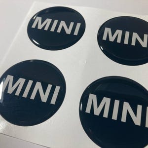 Set of 4 All Sizes Epoxy Emblem Mini Cooper Sticker for Wheel Center ...