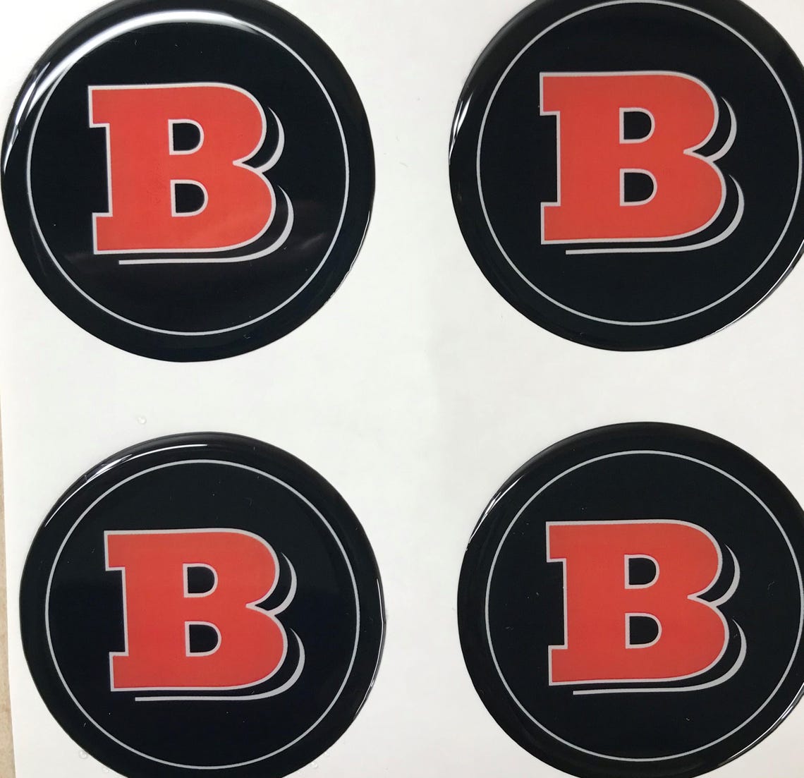 Set of 4 All Sizes Epoxy Emblem Brabus Sticker for Wheel Center Hub Cap ...
