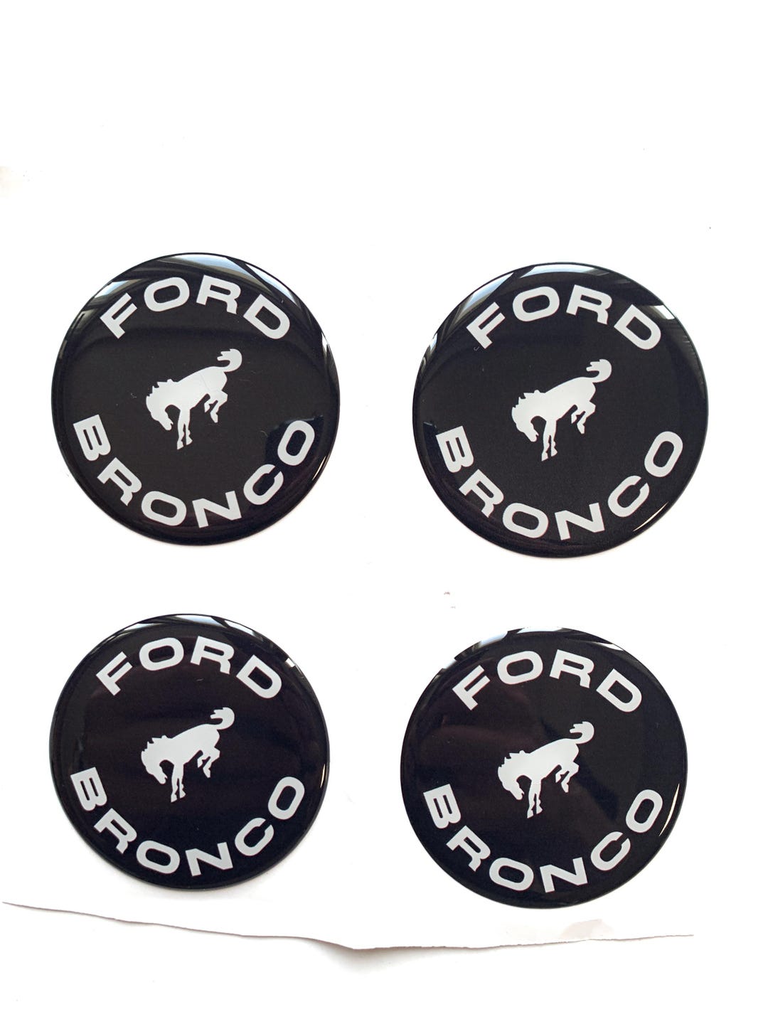 Set of 4 All Sizes Epoxy Emblem Bronco Sticker for Wheel Center Hub Cap ...