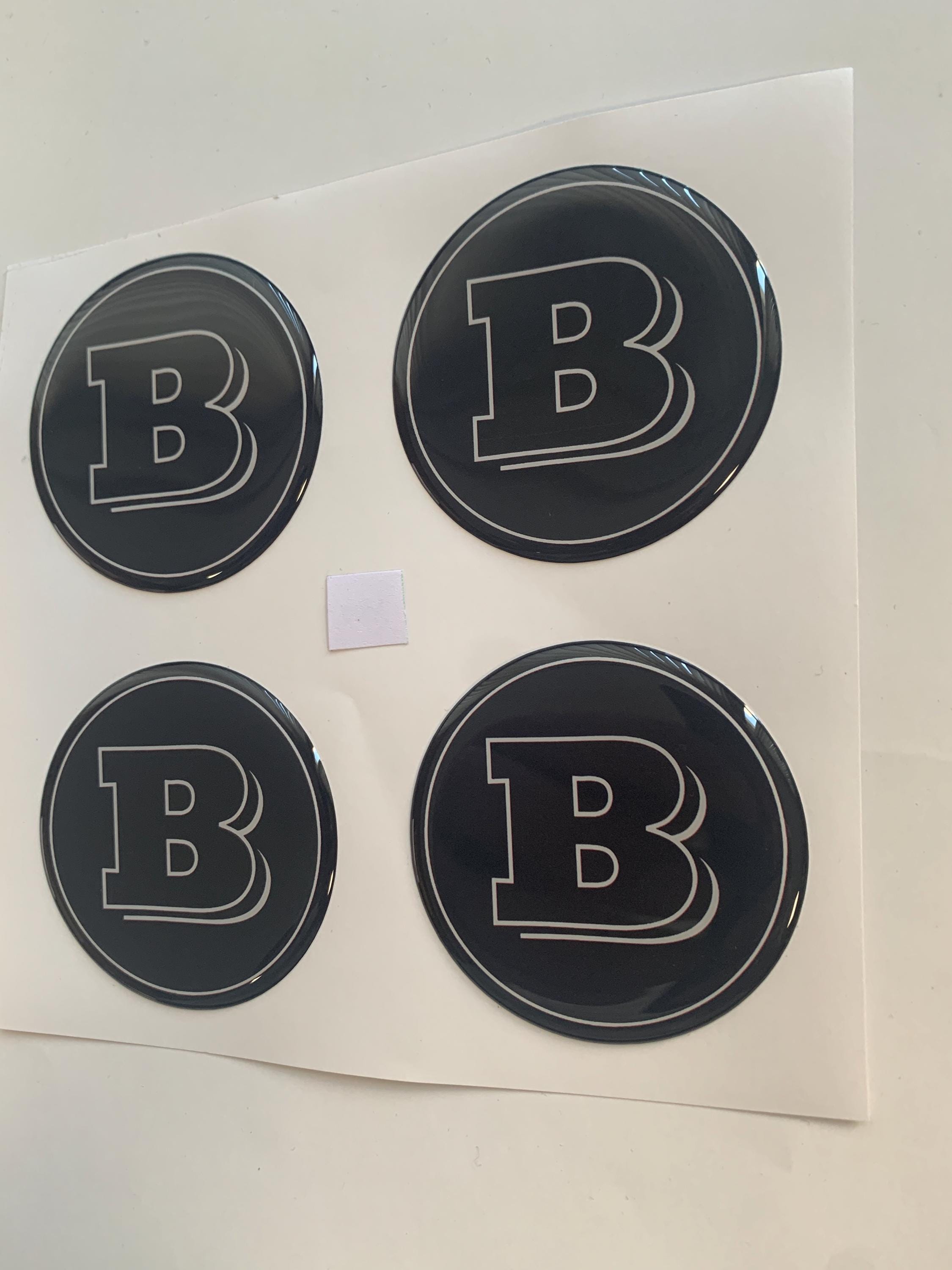 Set of 4 All Sizes Epoxy Emblem Brabus Sticker for Wheel Center Hub Cap ...