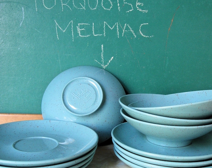RETRO TURQUOISE HOLIDAY MELMAC DISHES Bowls Plates and Saucers Lot - Etsy