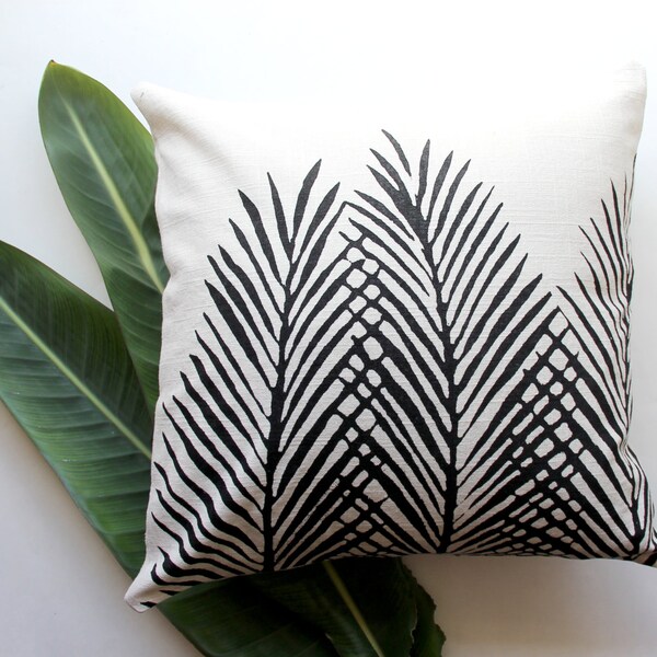 Palm Leaf Pillow - Etsy