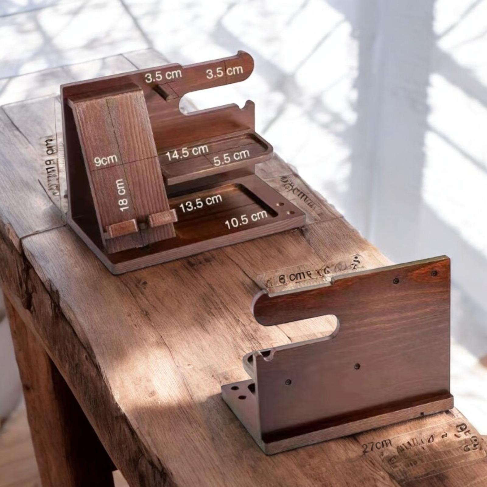 Wooden Desktop Organizer Dock for Cell Phones, Tablets, Wallets and ...