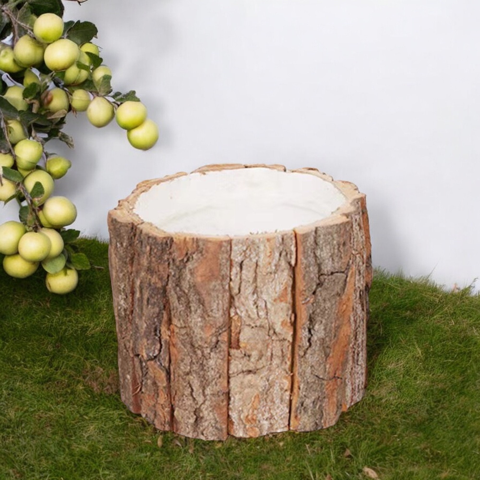 Handmade Pine Wood Bark Flower Pot Eco-friendly Log Cutout Succulent ...