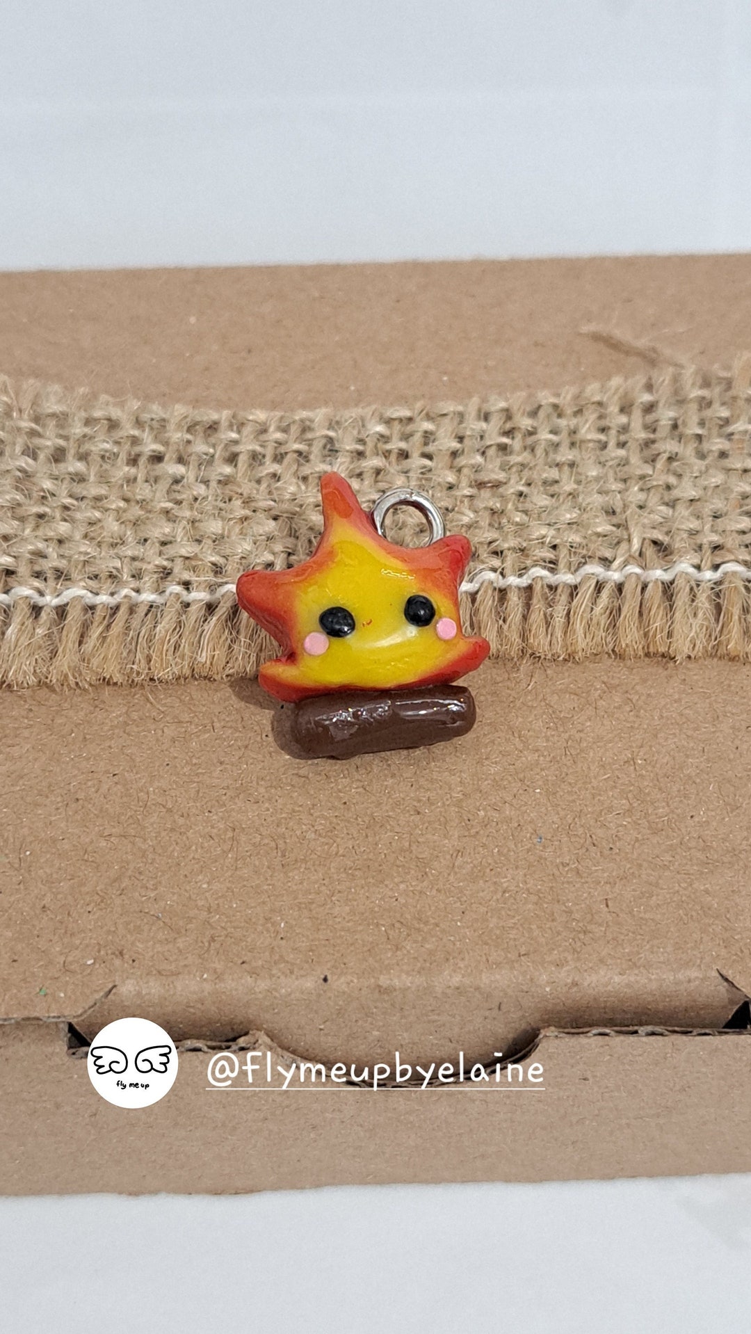 Cute Calcifer Charm Clay Kawaii Howl's Moving Castle Handmade Polymer ...