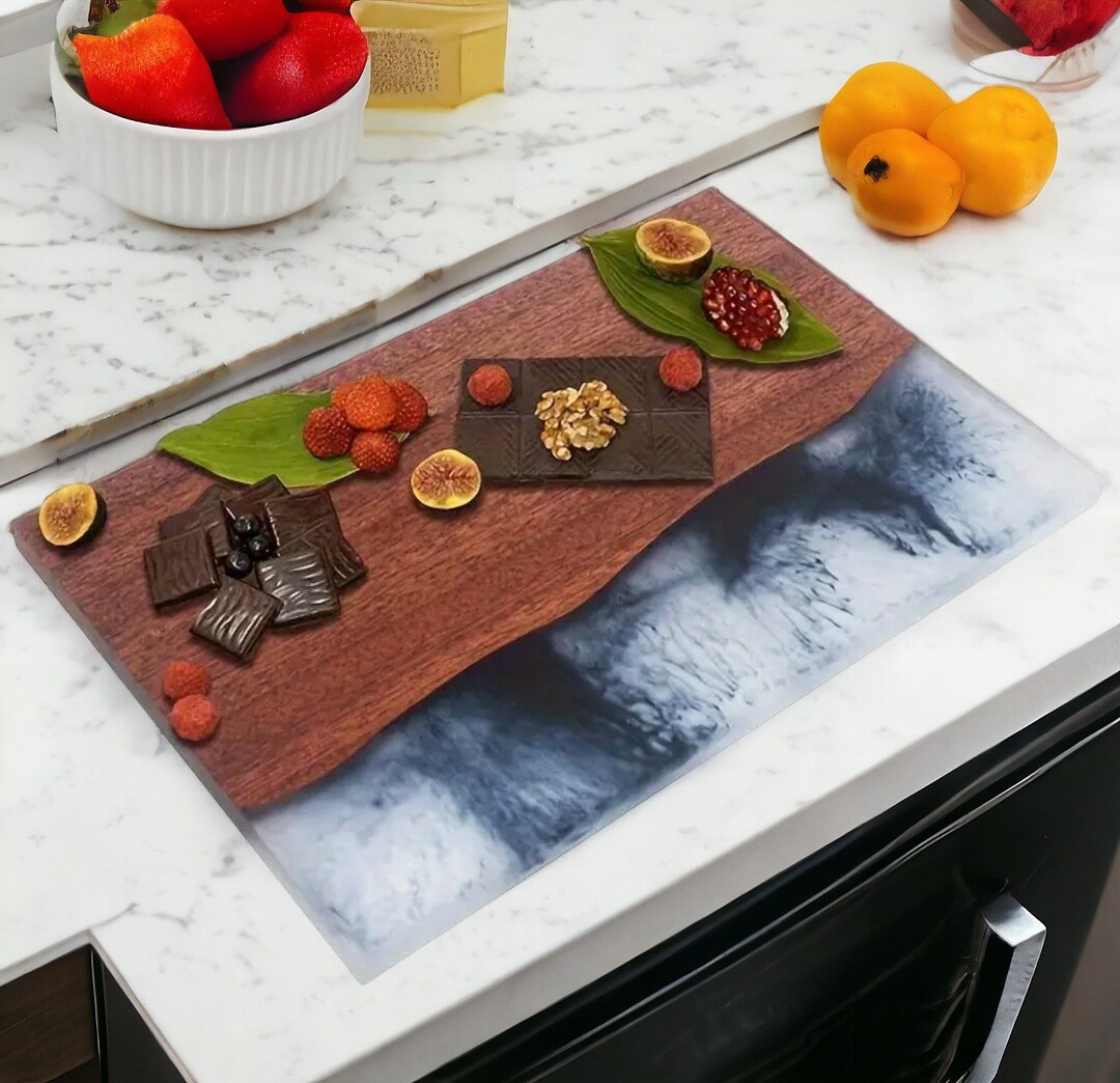 Custom Hand Made Resin Ocean Cutting Board Kitchen Decor, Charcuterie ...