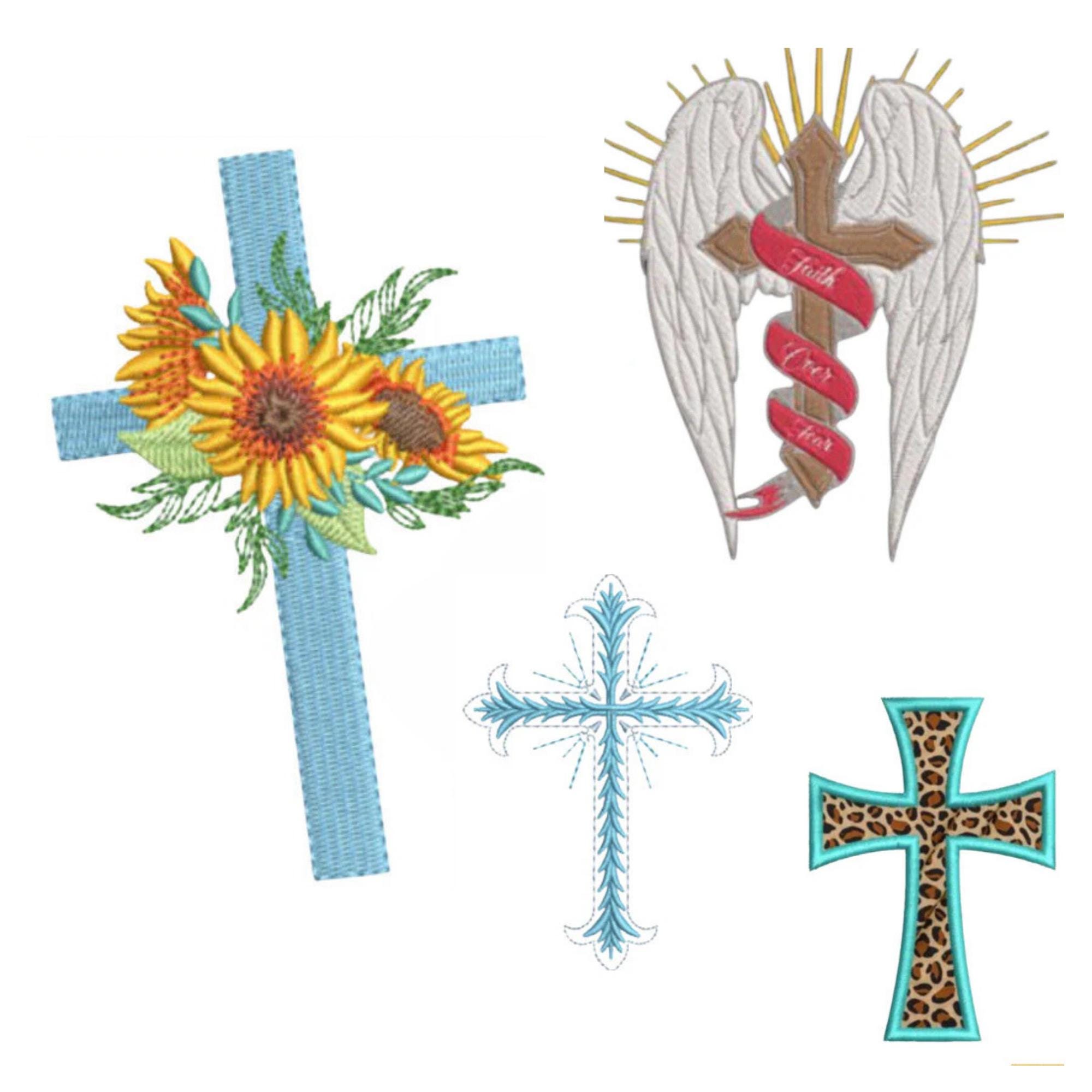 Cross Embroidery Design Bundle, Cross Machine Embroidery Design,pray on ...