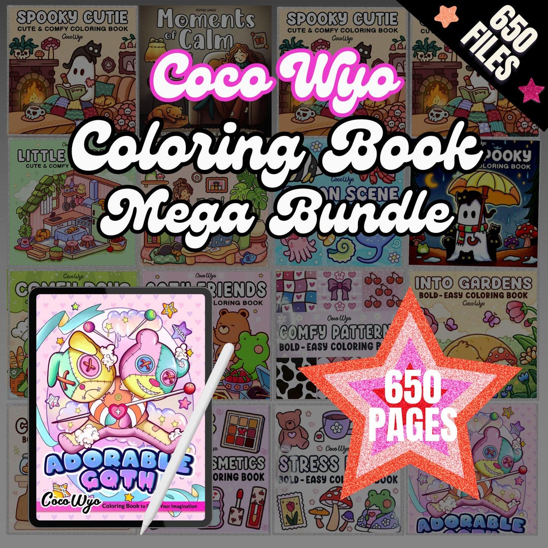 650 Coloring Pages Mega Bundle, Coloring Book Bundle, Girl Moments ...
