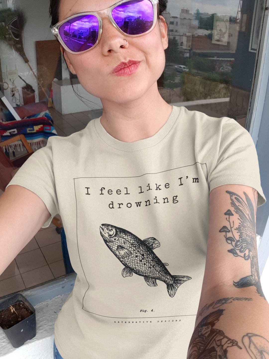 I Feel Like I'm Drowning Tshirt! Mental Health, Sarcastic Tee, Fish Tee ...