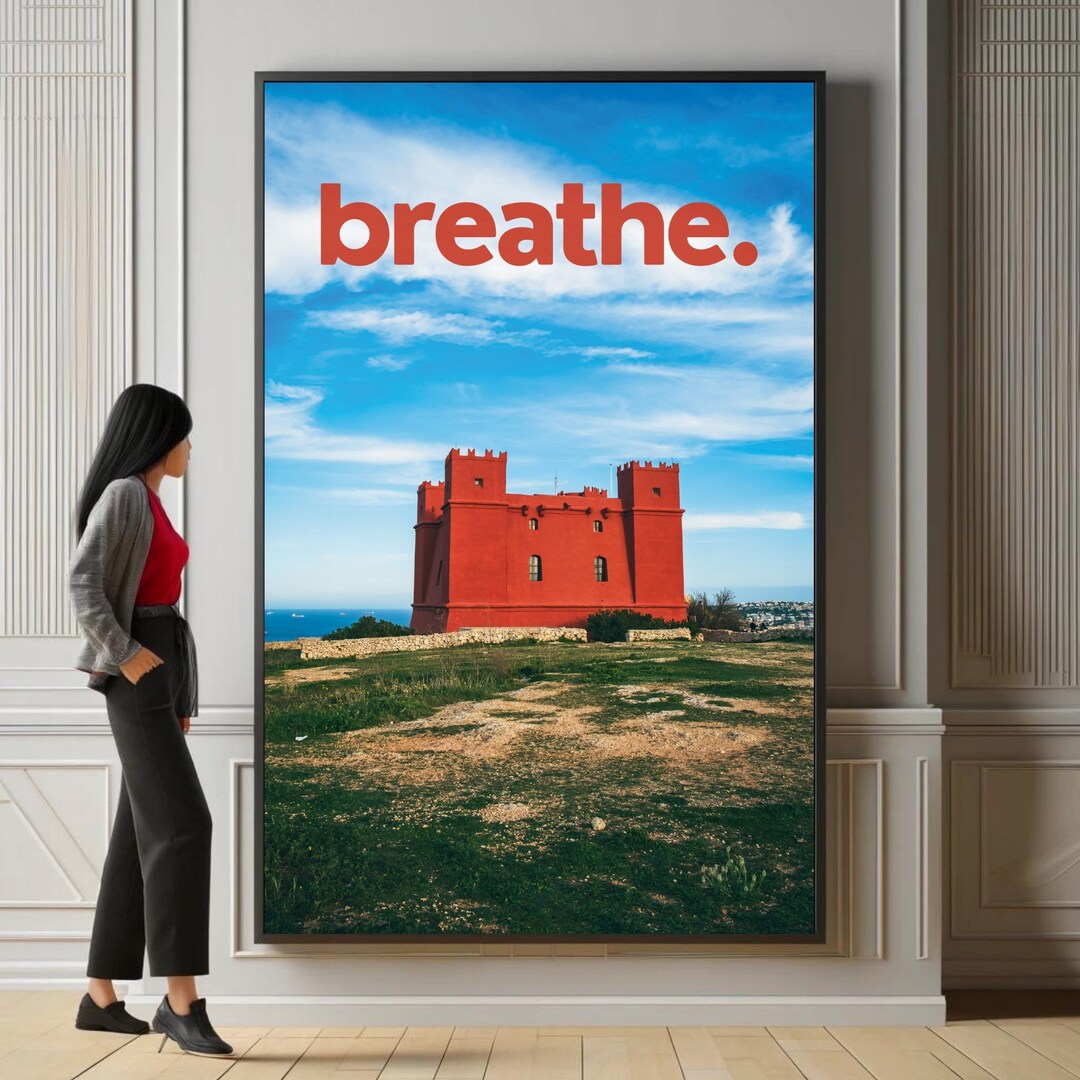 Red Tower Breathe Poster Malta Heritage Wall Art the Red Tower Malta ...