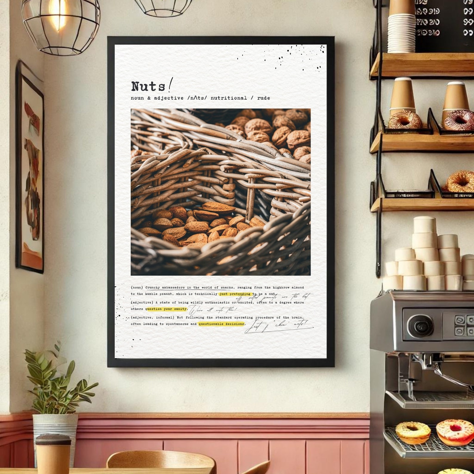 Nuts Food Text Poster Digital Download Poster Food Poster Digital Wall ...