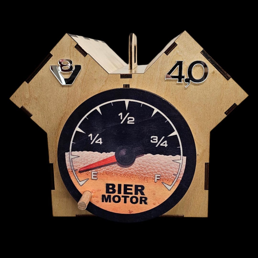 V8 Beer Engine Including Engraving and Photo Print. Beer Bottle Engine ...