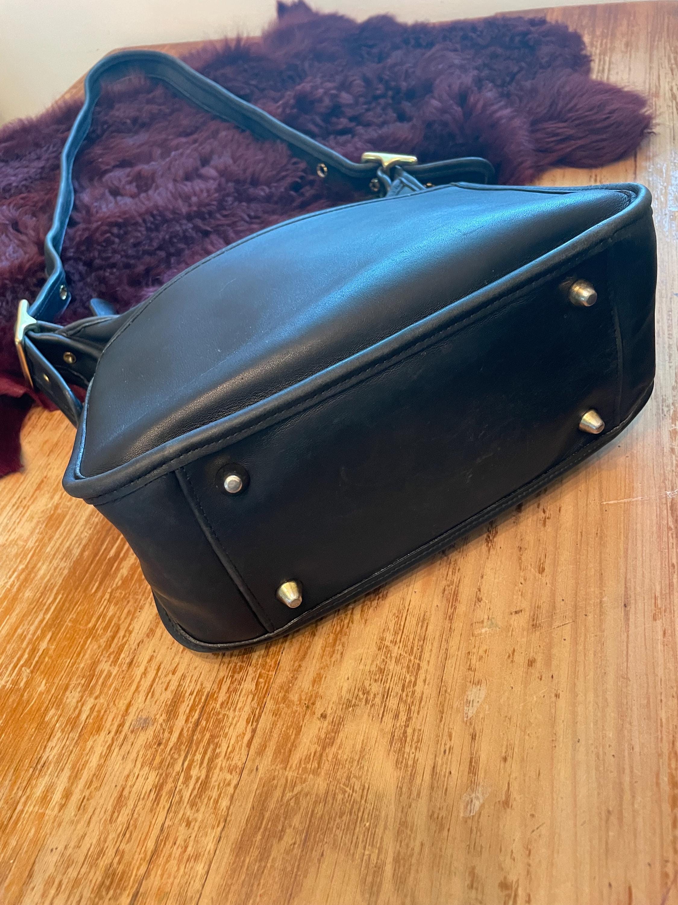 Vintage Coach Legacy Bag 9966: Black Leather Shoulder Bag, Brass ...