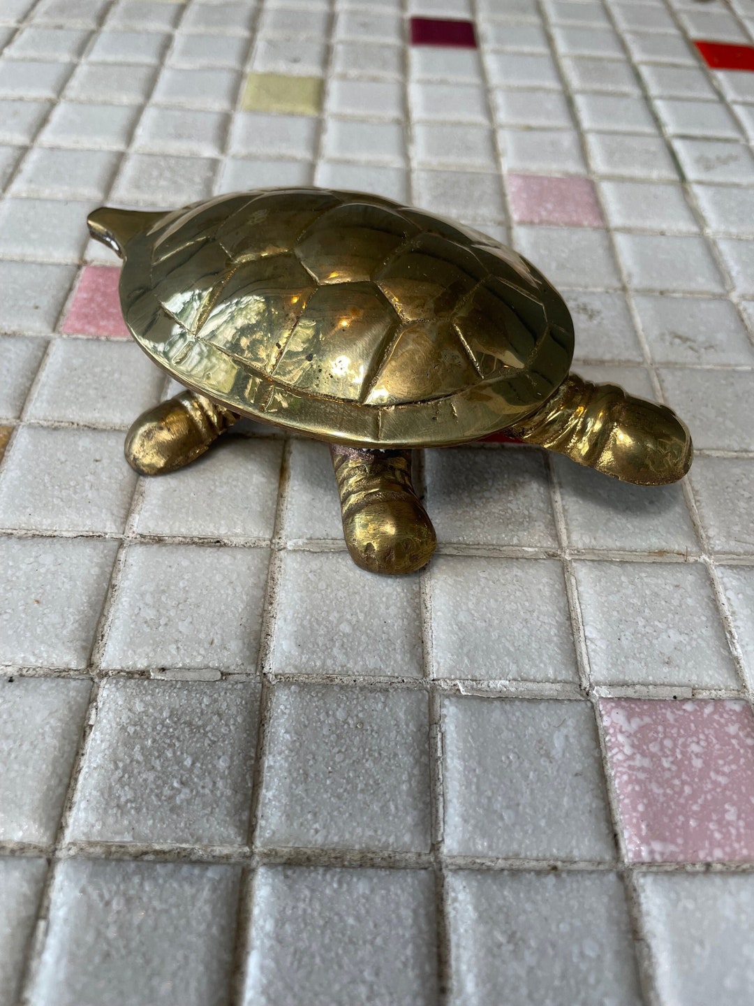 MCM Vintage Brass Turtle Treasure Box With Hinged Shell. - Etsy