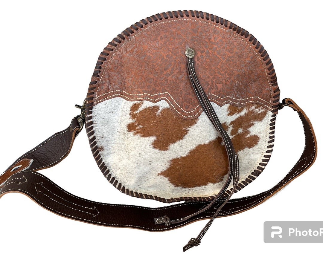 Cowgirl-chic: Hair-on-hide Circular Handbag - Etsy