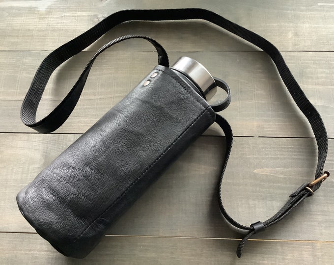 Leather Water Bottle Holder, Dystopian Water Bottle Carrier, Post ...