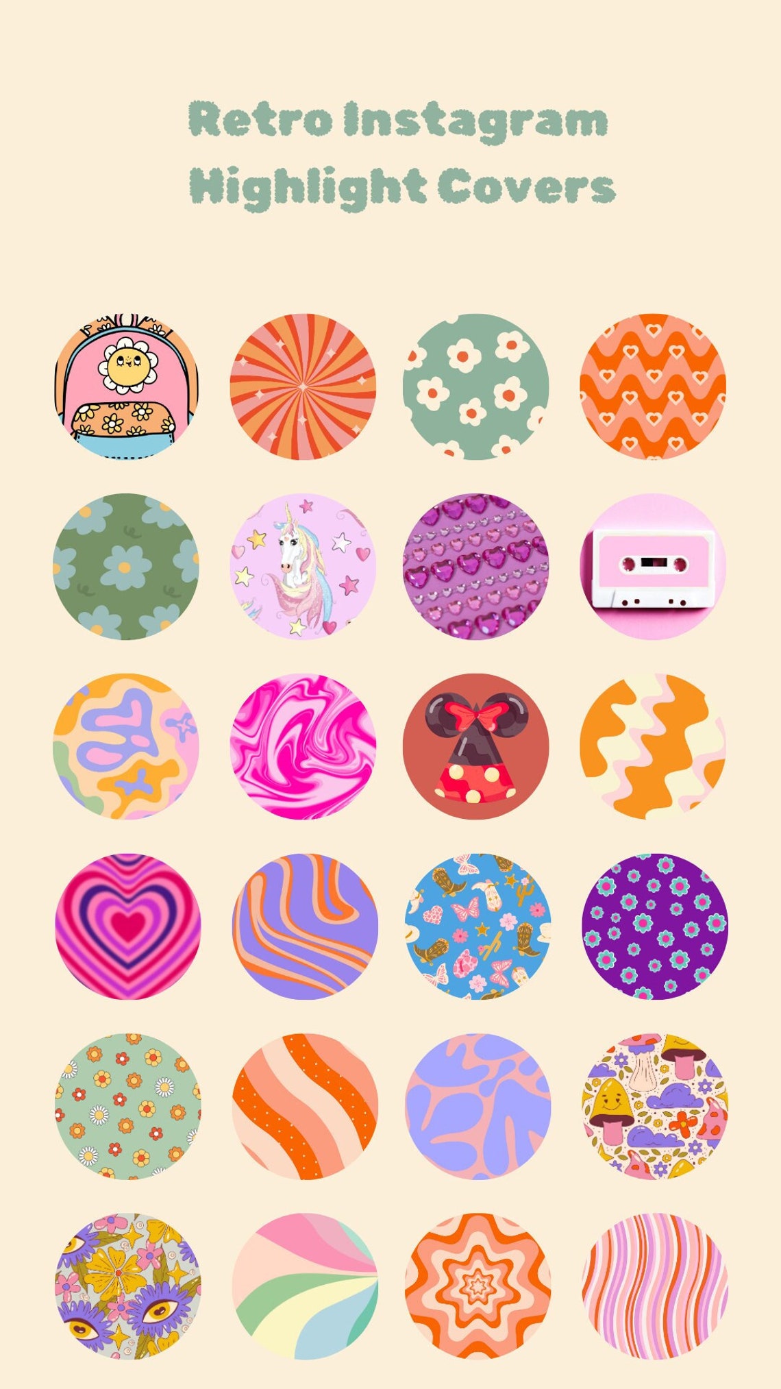 Retro Instagram Highlights Covers | Social Media Highlights Cover ...