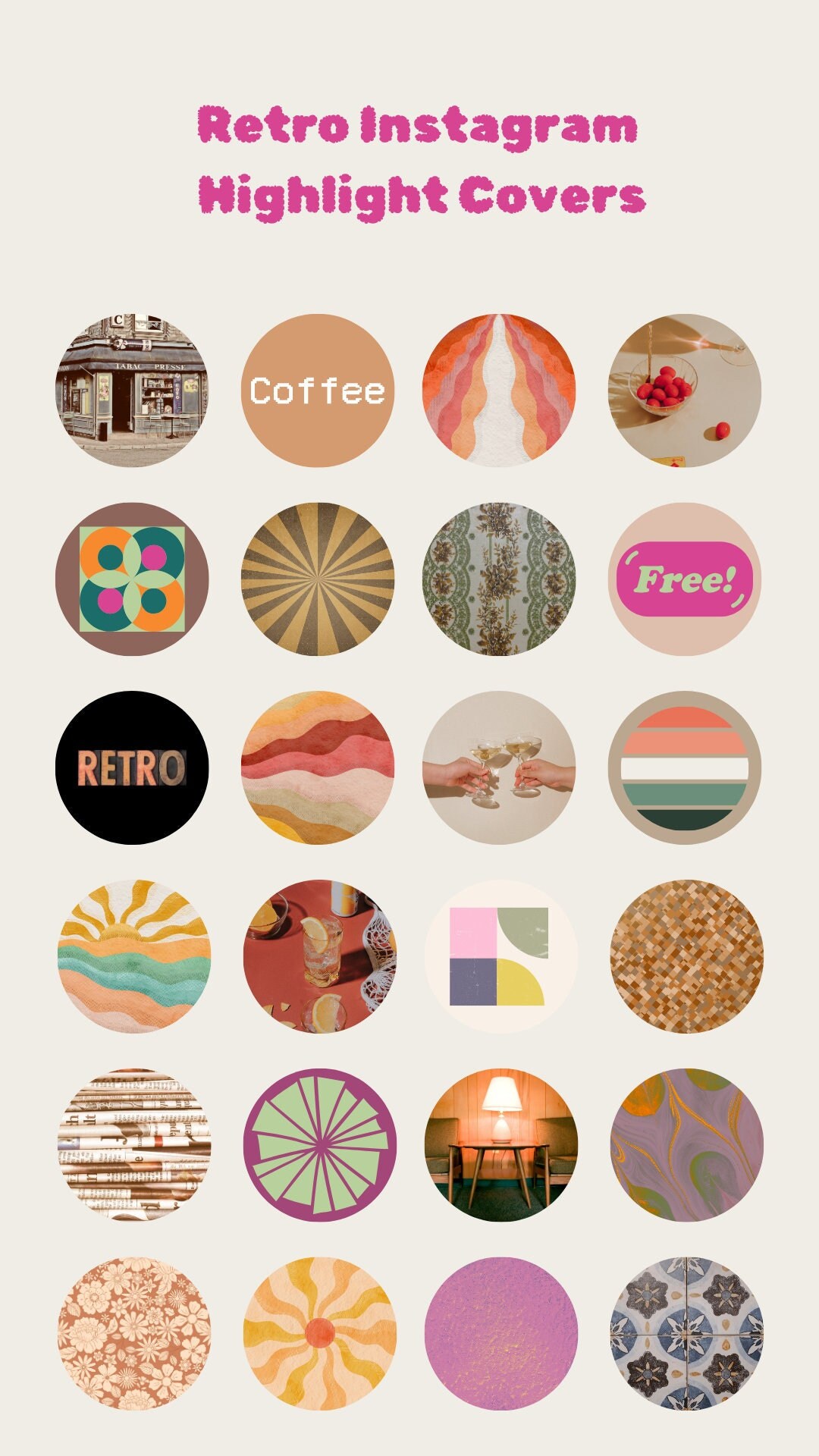 Retro Instagram Highlights Covers | Social Media Highlights Cover ...