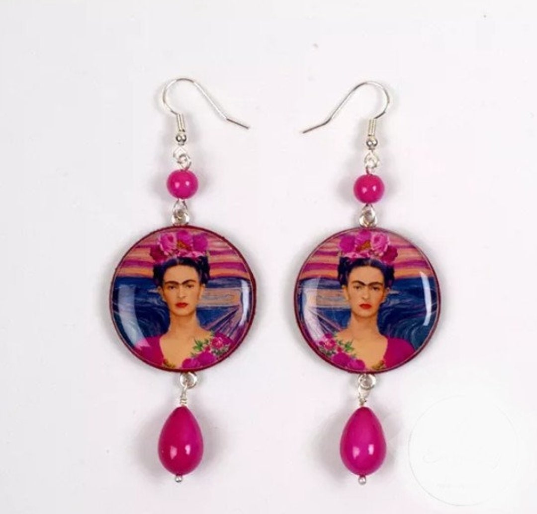 Frida Kahlo Wooden Earrings, Wooden Earrings, Frida Kahlo, Bohemian ...